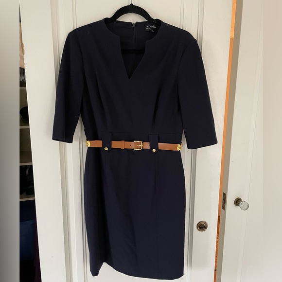 Tahari | Dresses | Tahari Size 6p Navy Blue Dress | Poshmark